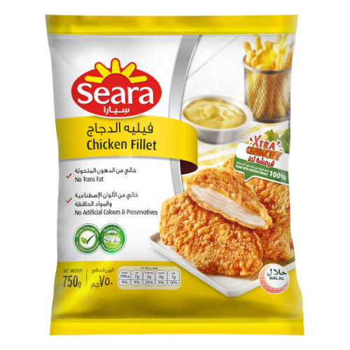 Seara Breaded Chicken Fillet 750gm - سيارا- فيليه دجاج بالبقسماط 750 جم